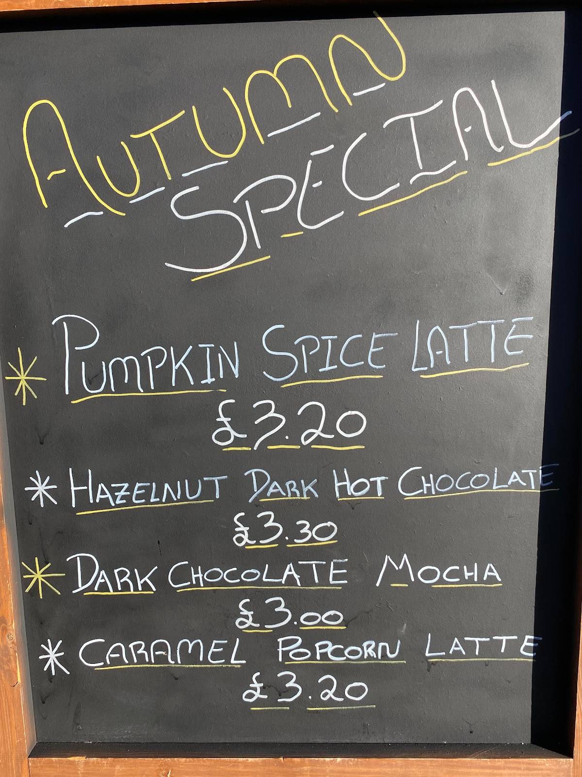 Menu at The Coffee Van cafe, Reading, Trooper Potts Way