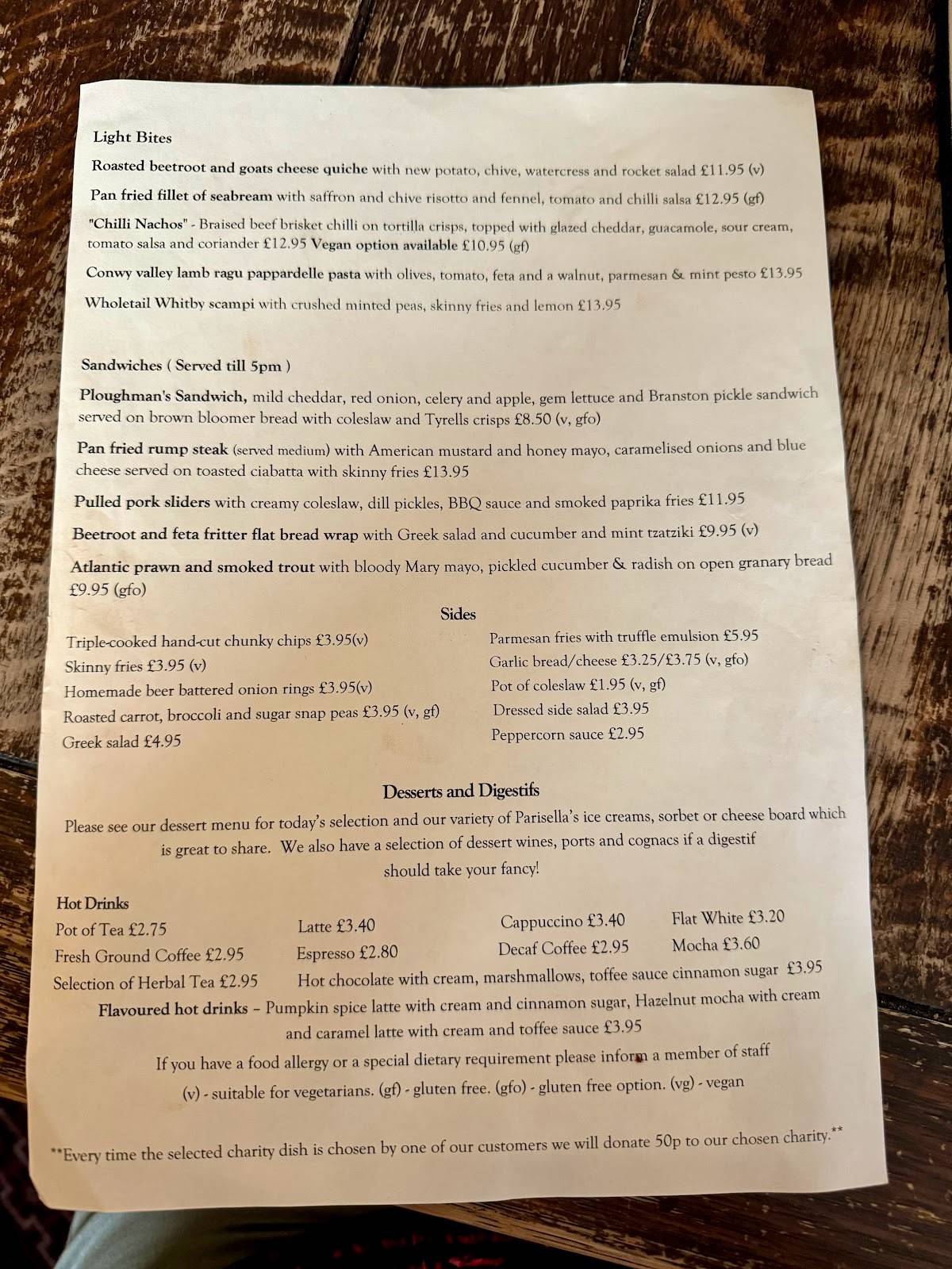Menu at The Cottage Loaf pub & bar, Llandudno