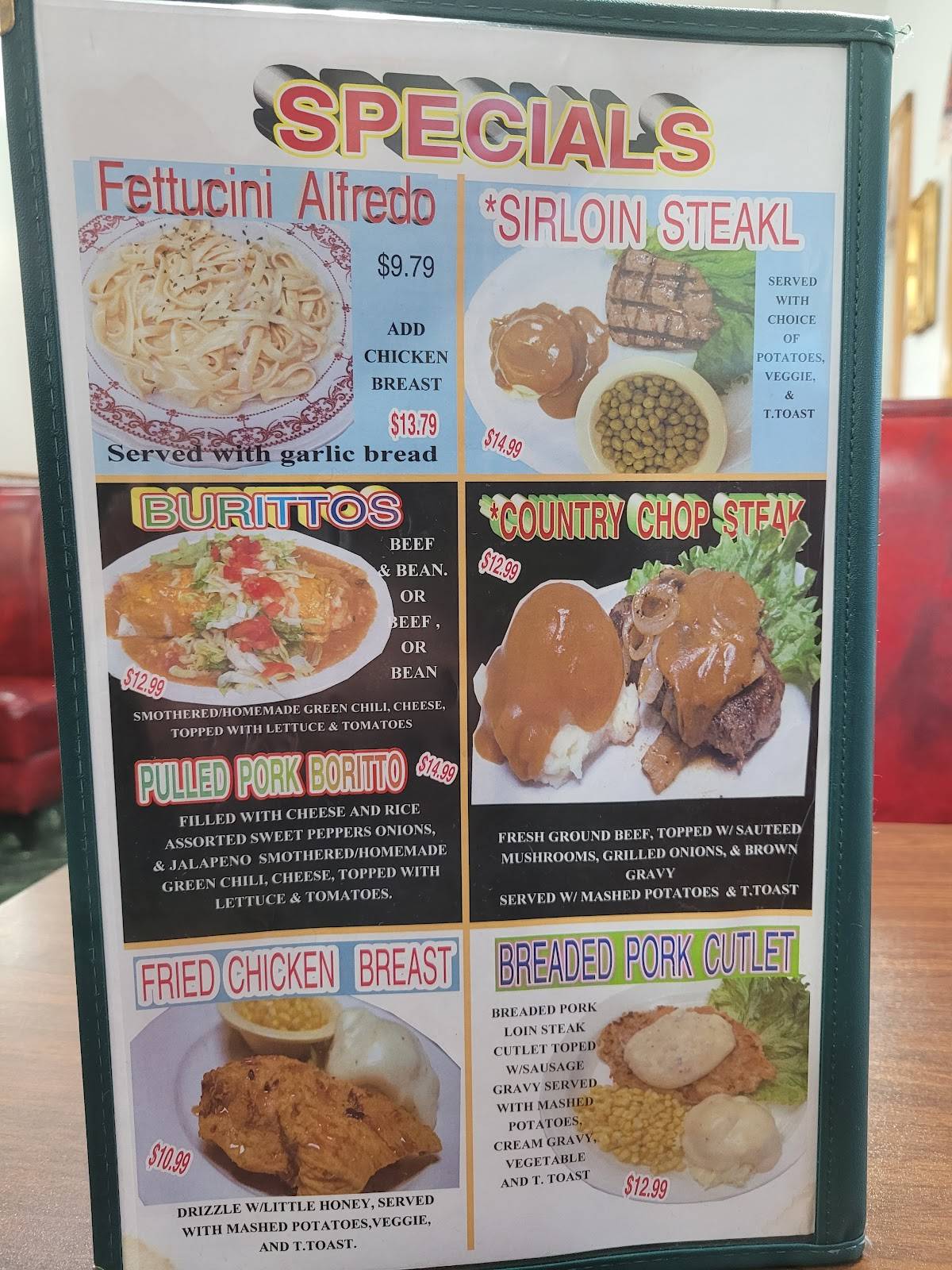 Menu at The Country Inn Restaurant, Greeley