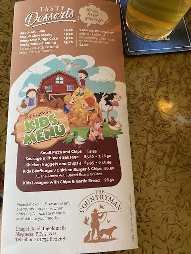 Menu at The Countryman pub & bar, Skegness