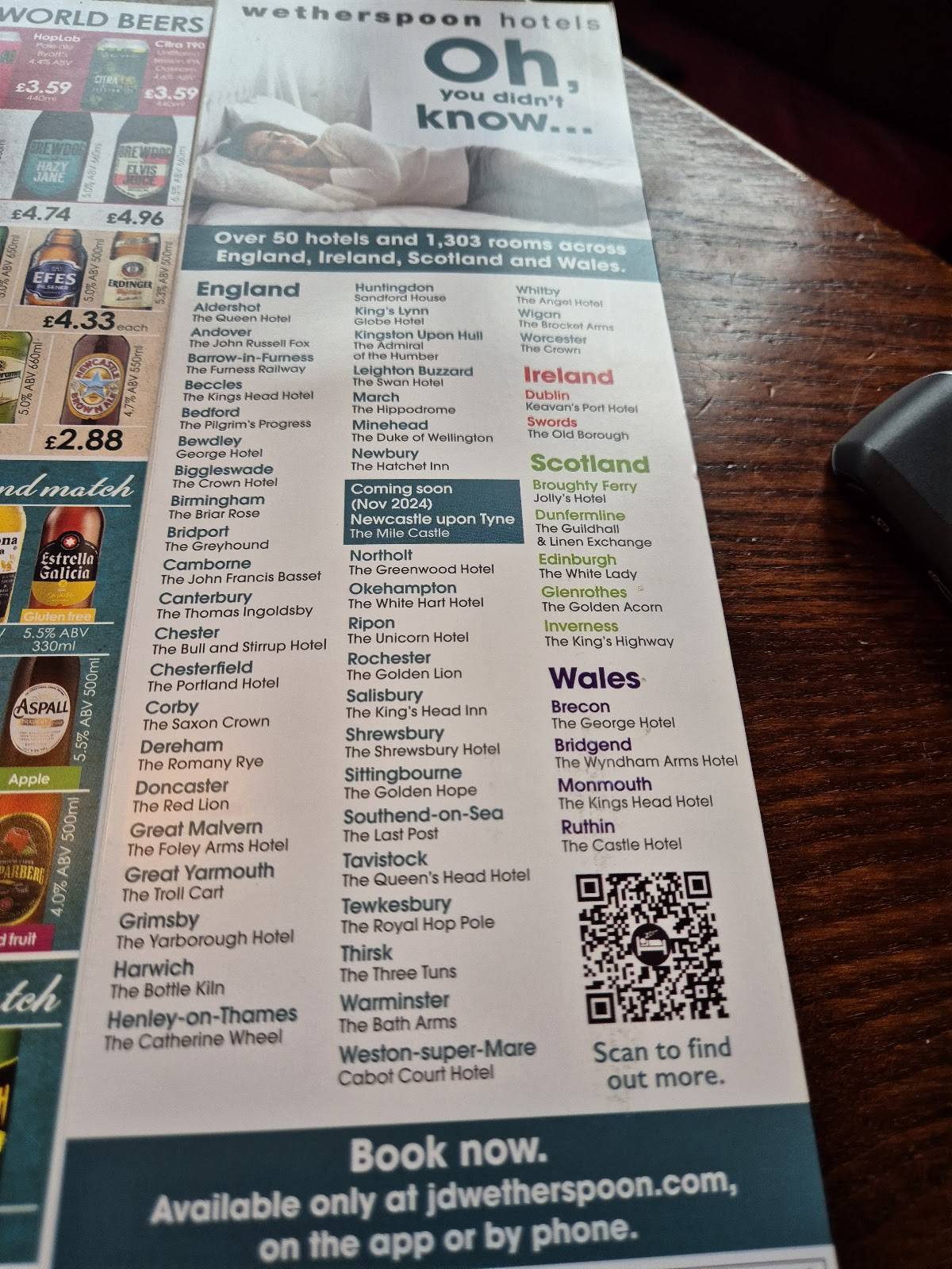 Menu at The Cross Inn - JD Wetherspoon pub & bar, Kingswinford, High St