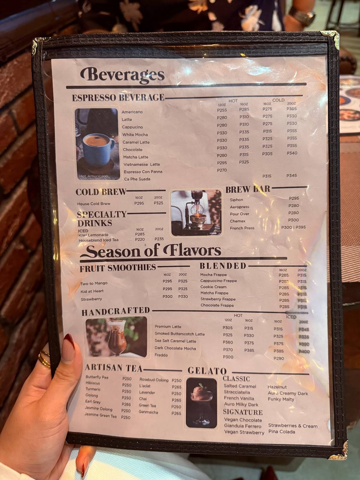 Menu at The Crossing Cafe, Bacoor