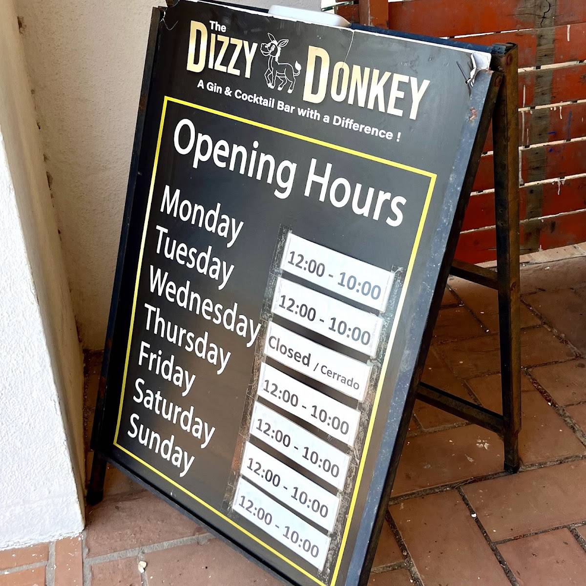 Menu at The Dizzy Donkey pub & bar, Benalmádena