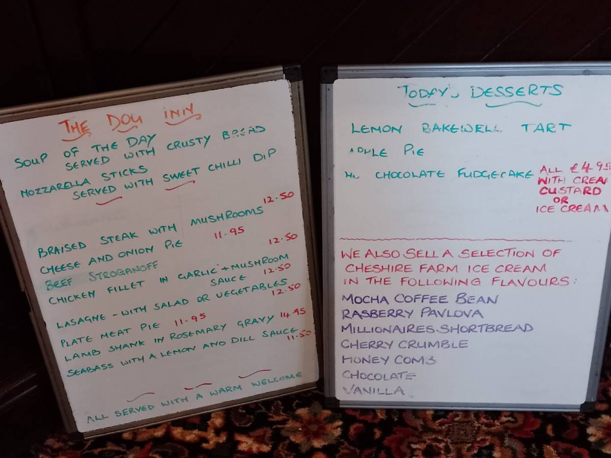 Menu at The Dog Inn, Whalley pub & bar, Barrow