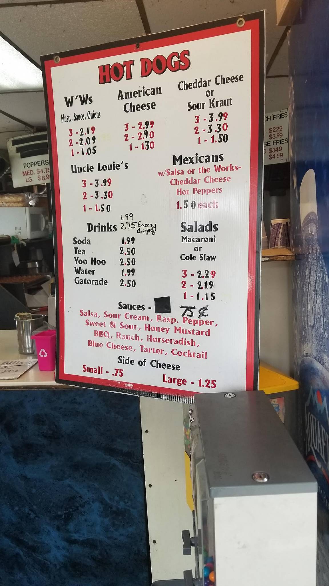 Menu at The Dog Shack restaurant, Hudson Falls