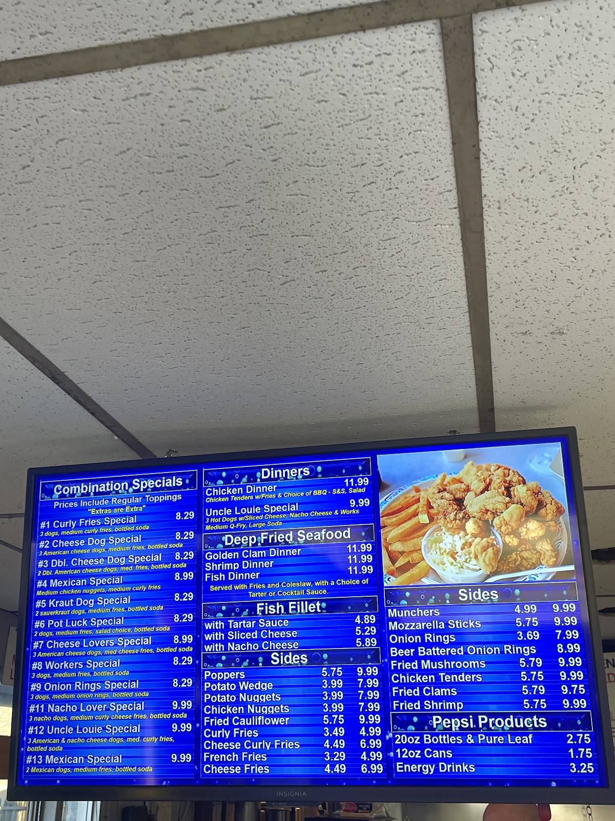 Menu at The Dog Shack restaurant, Hudson Falls