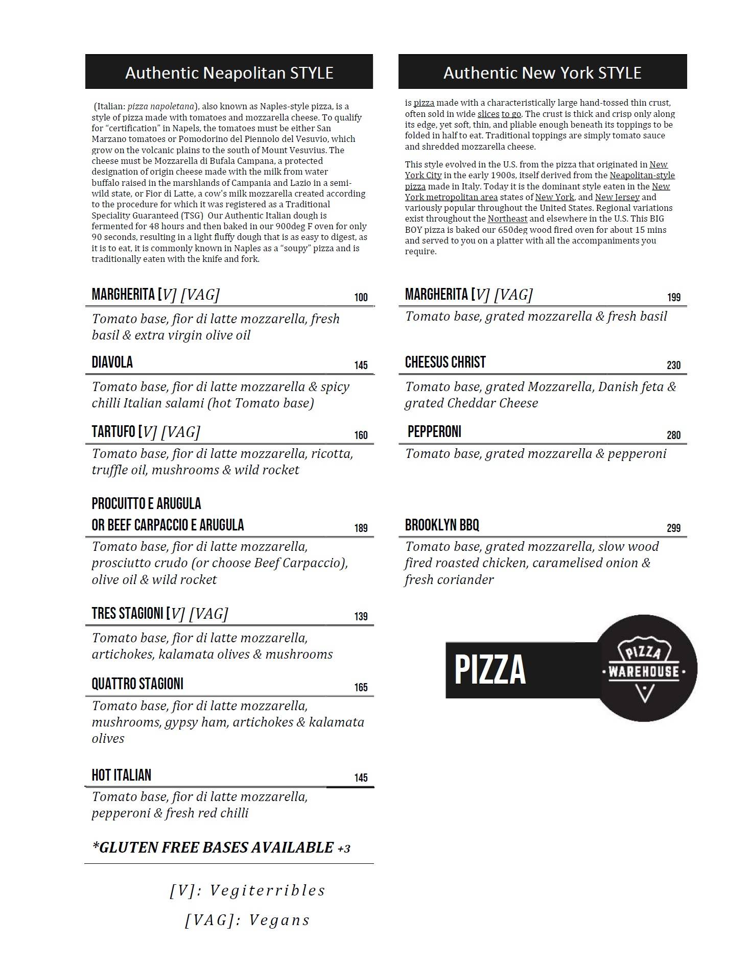 Menu at The Dog's Bollocks at YARD restaurant, Cape Town