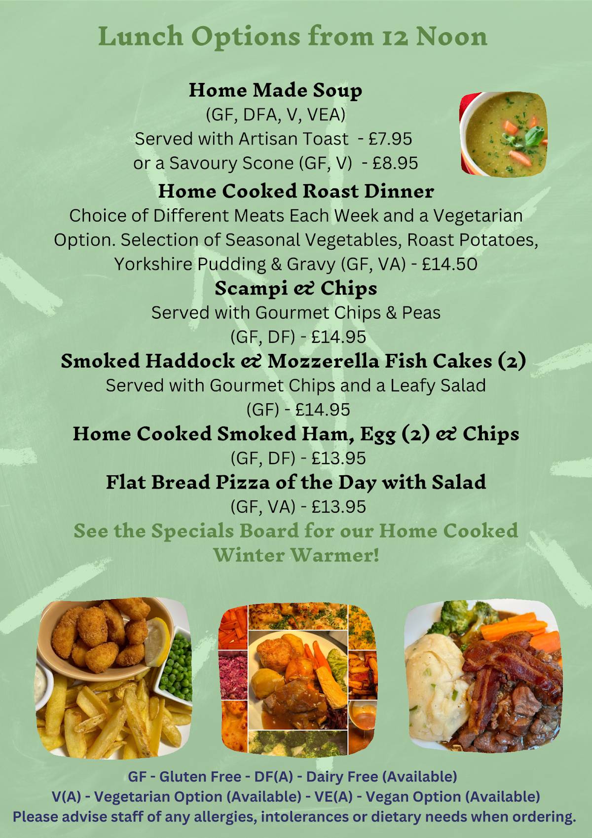 Menu at The Dove Inn Alburgh cafe, Harleston
