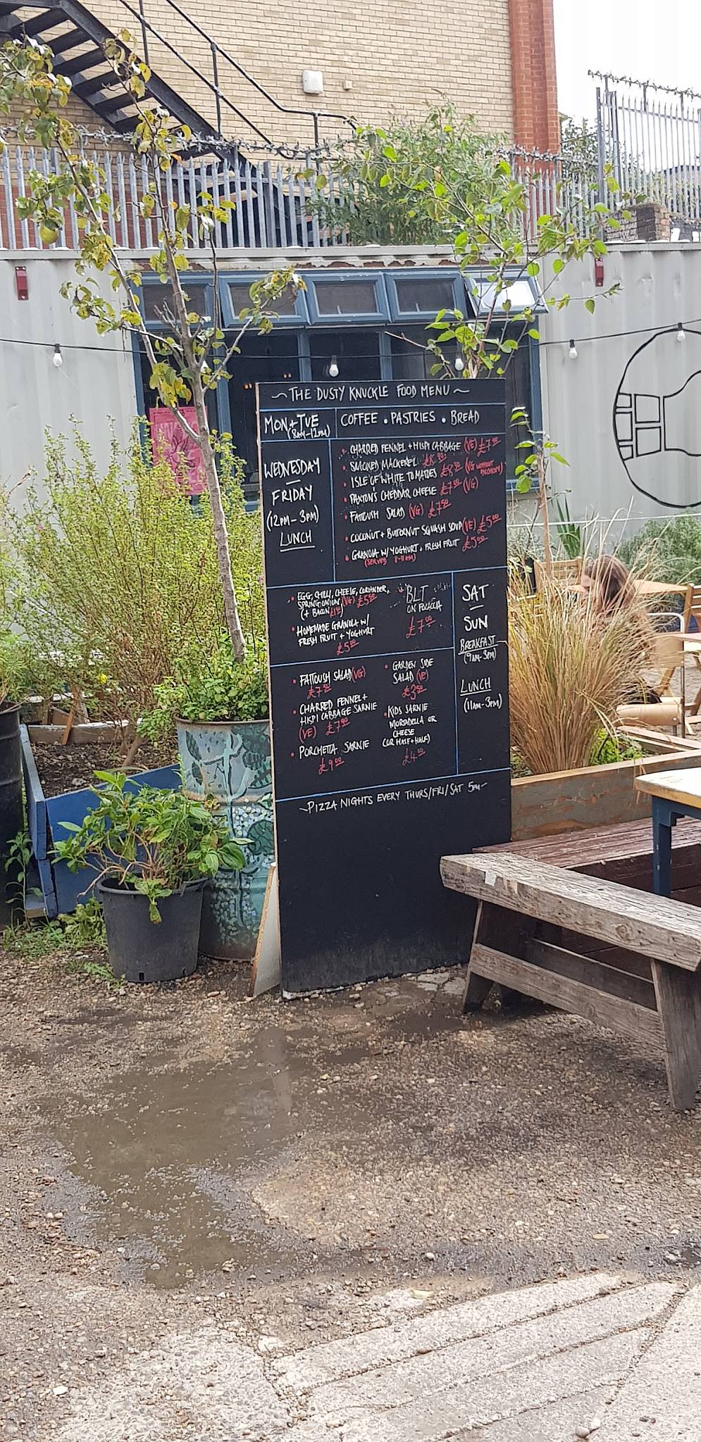 Menu at The Dusty Knuckle Bakery, London