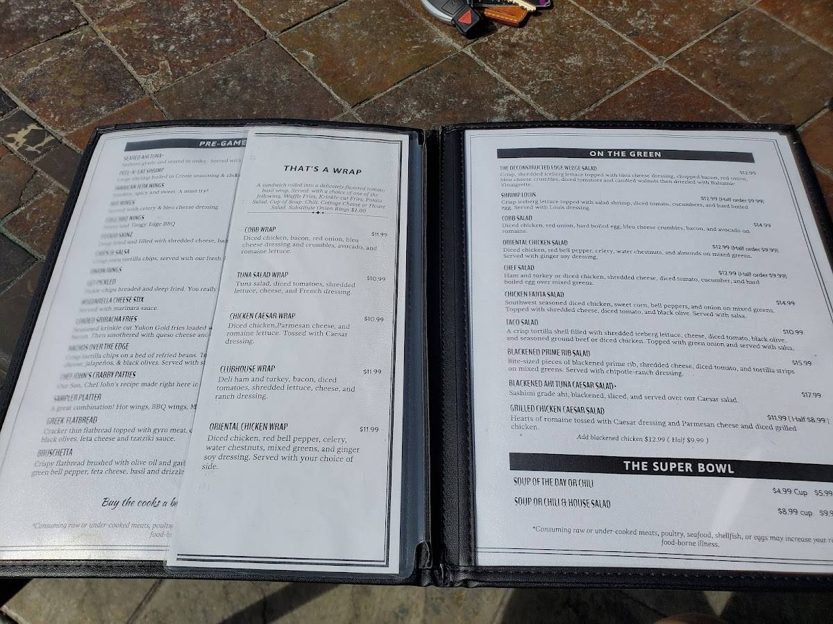 Menu at The Edge Restaurant & Sports Bar, Hamilton