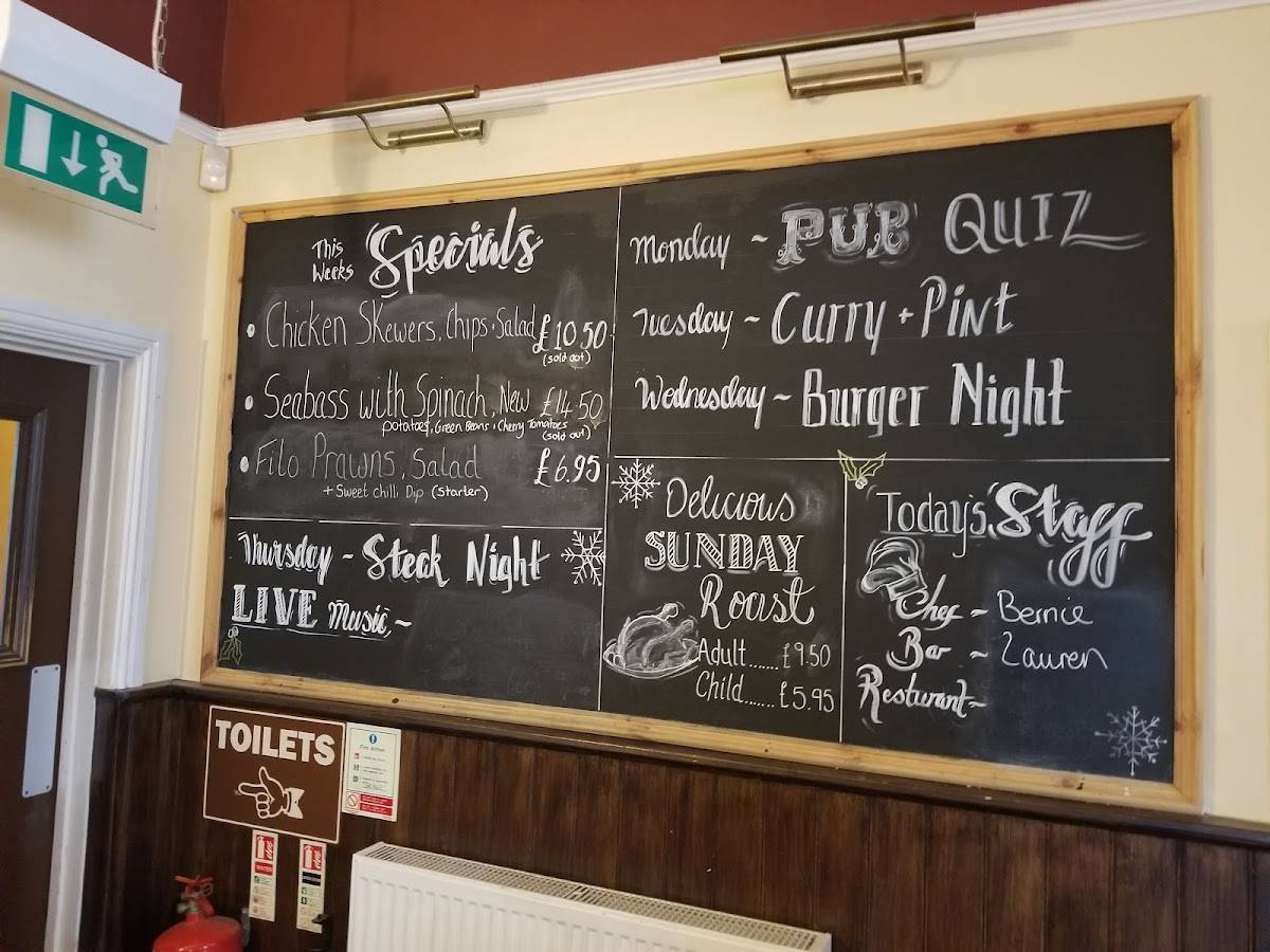 Menu at The Elburton Inn pub & bar, Plymouth