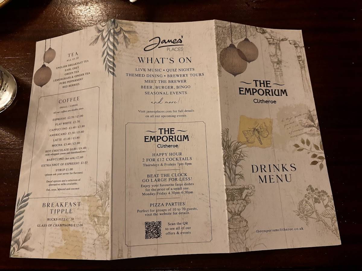 Menu at The Emporium pub & bar, Clitheroe