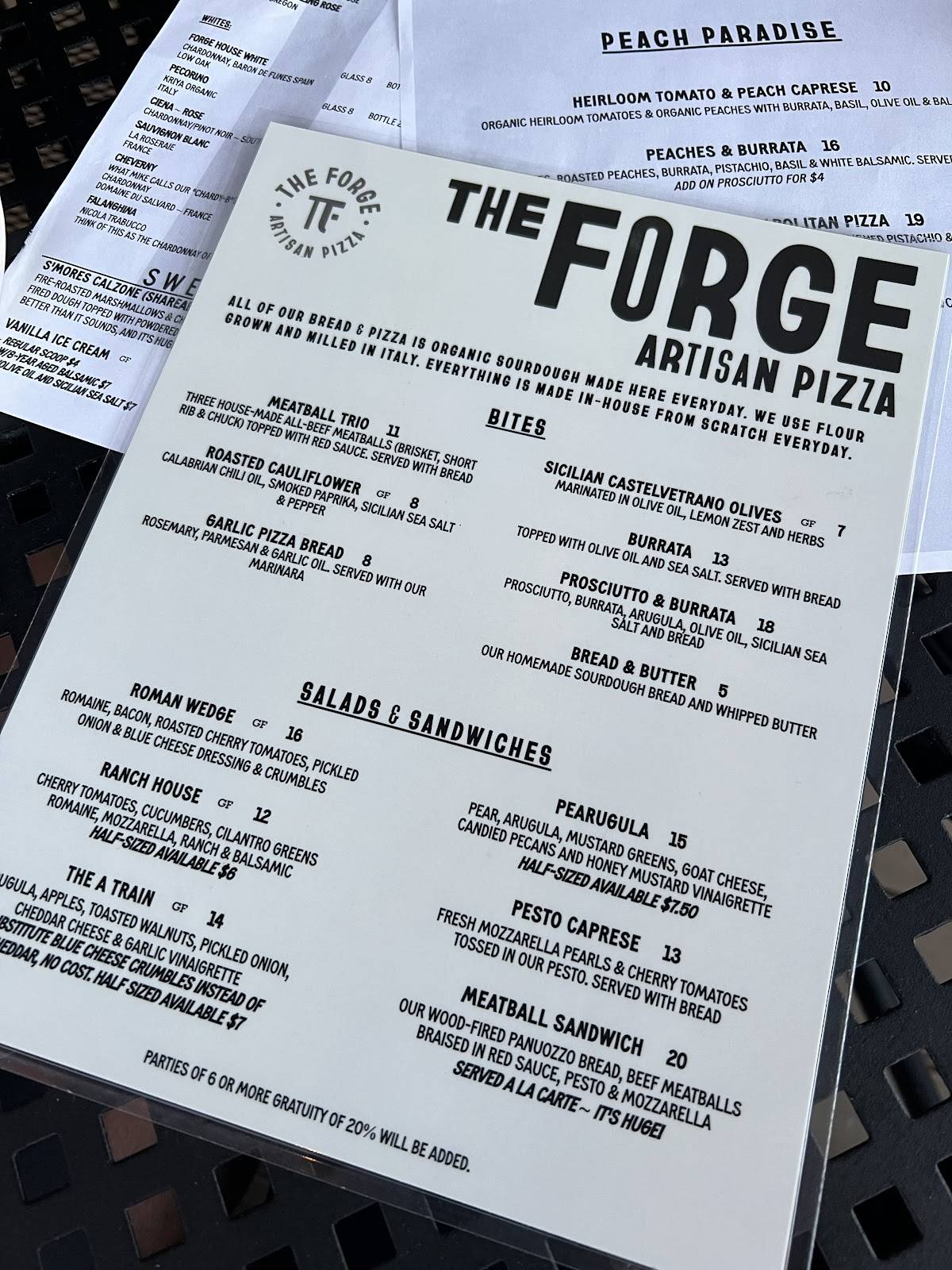 Menu at The Forge Artisan Pizza pizzeria, Sandpoint