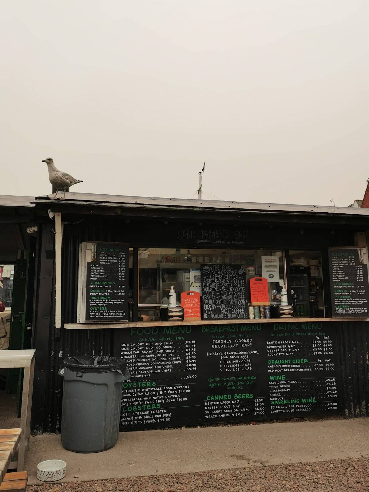 Menu at The Forge restaurant, Whitstable