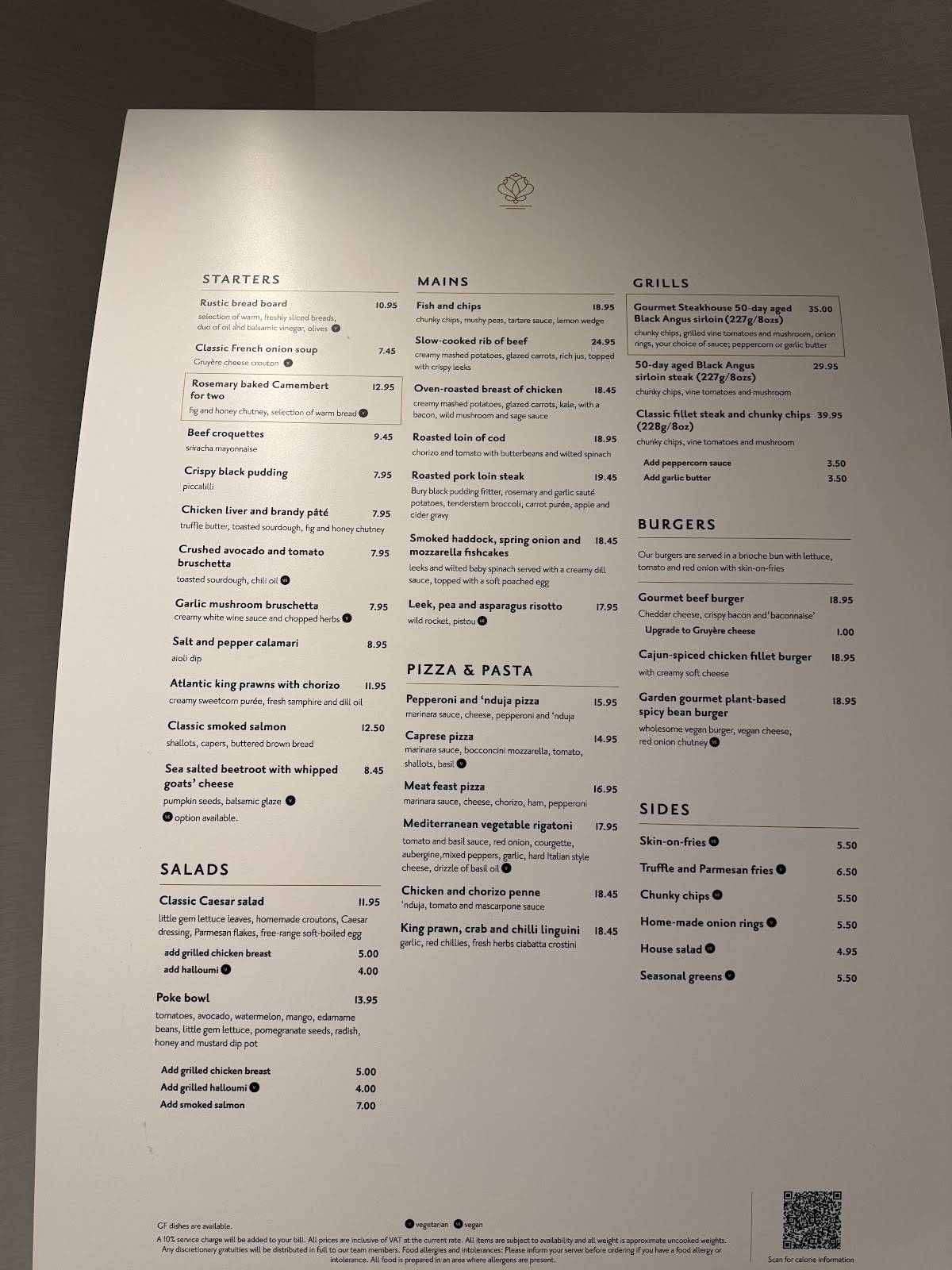 Menu at The Garden Room & Terrace restaurant, Chester
