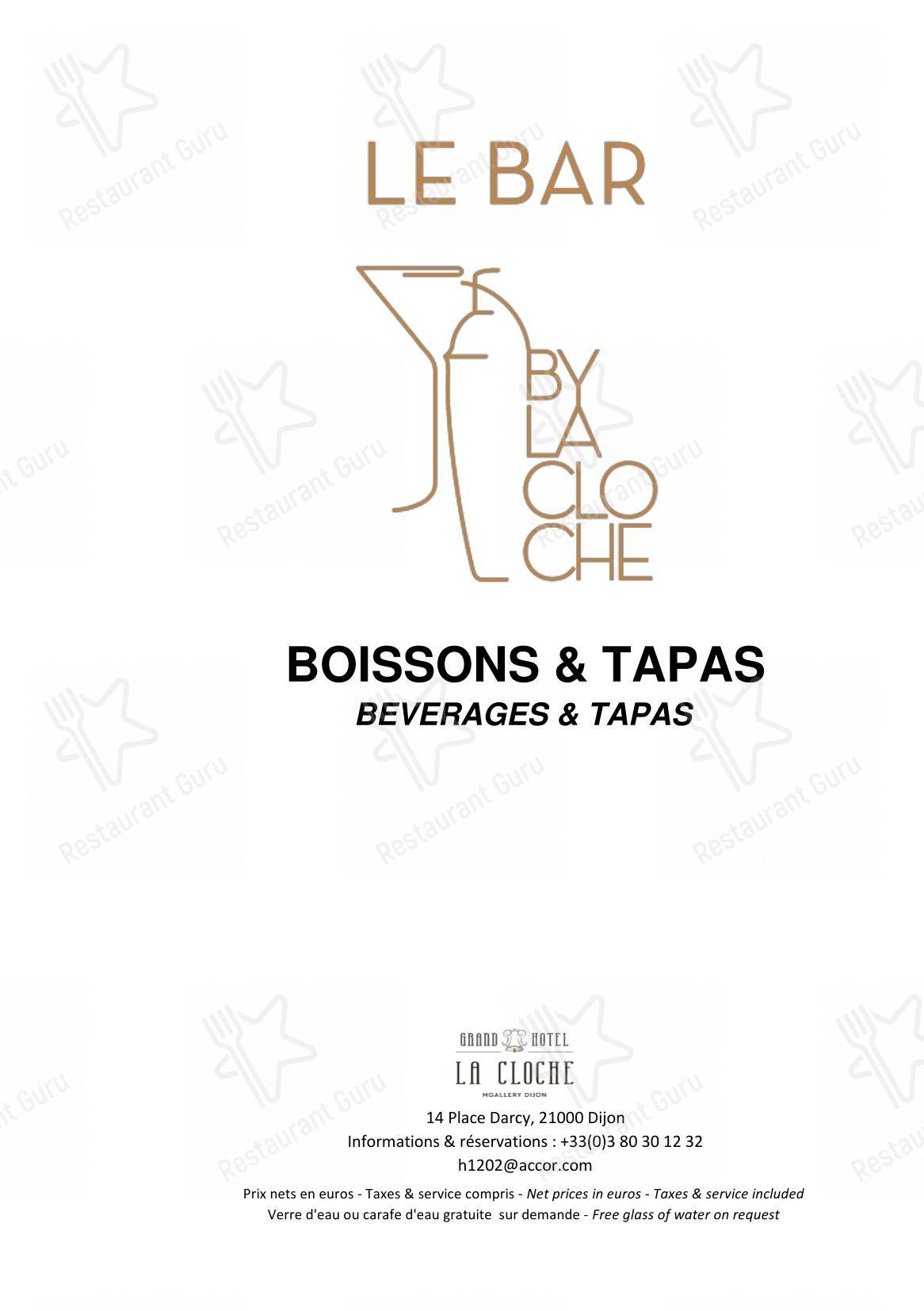 Menu au Restaurant Les Jardins by la Cloche, Dijon