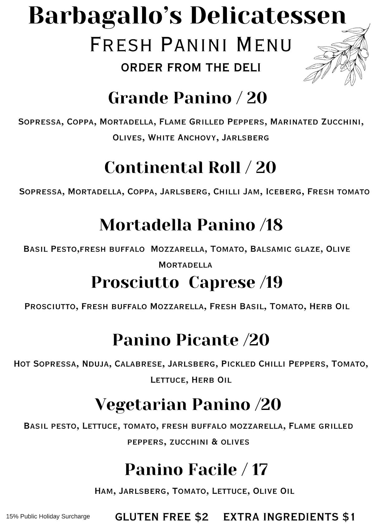 Menu at The Gillies cafe, Yungaburra