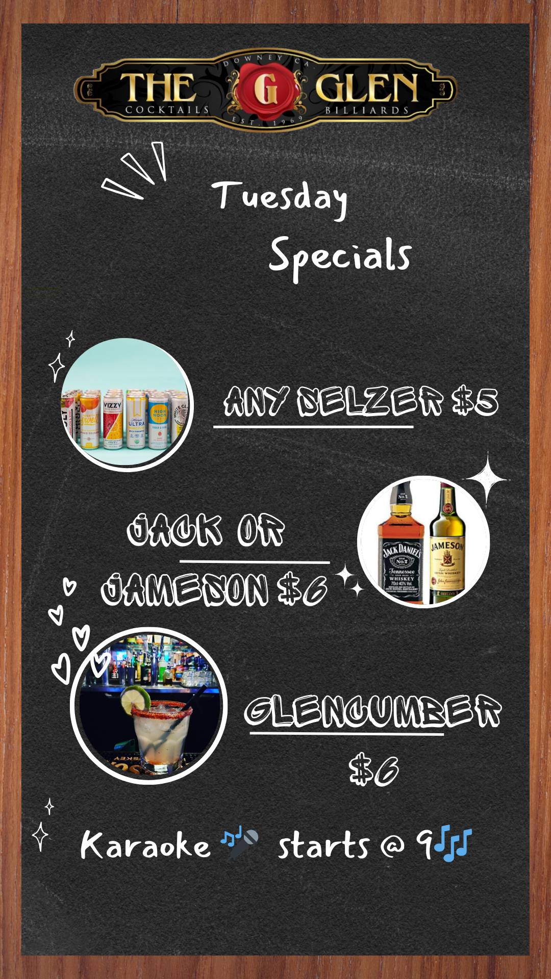 Menu at The Glen Bar Hawaiian Gardens, Hawaiian Gardens