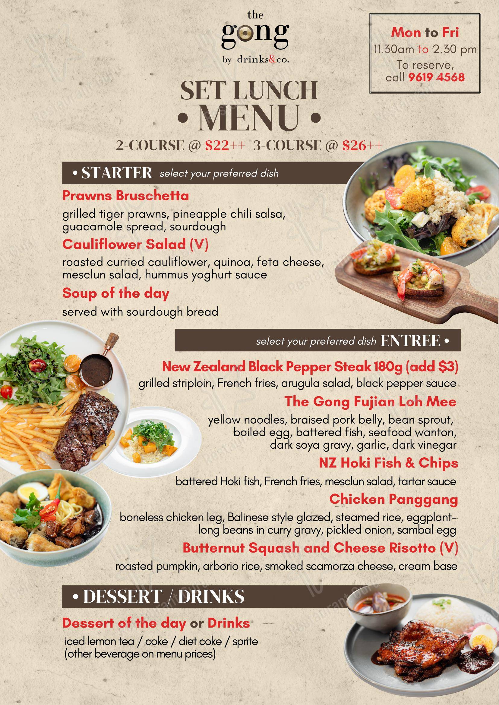 Menu at The Gong by Drinks&Co. @ DUO Galleria restaurant, Singapore
