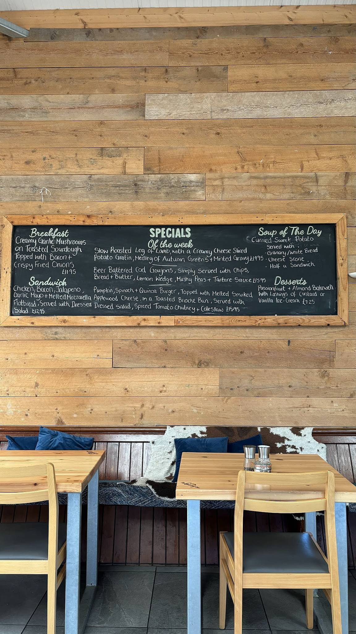 Menu at The Grazing Cow cafe, Honiton, A35