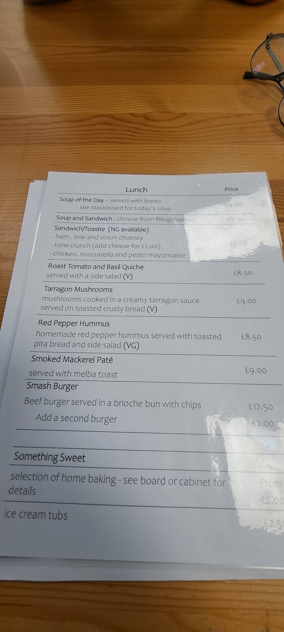 Menu at The Harbourmaster's Café cafe, Kirkcaldy