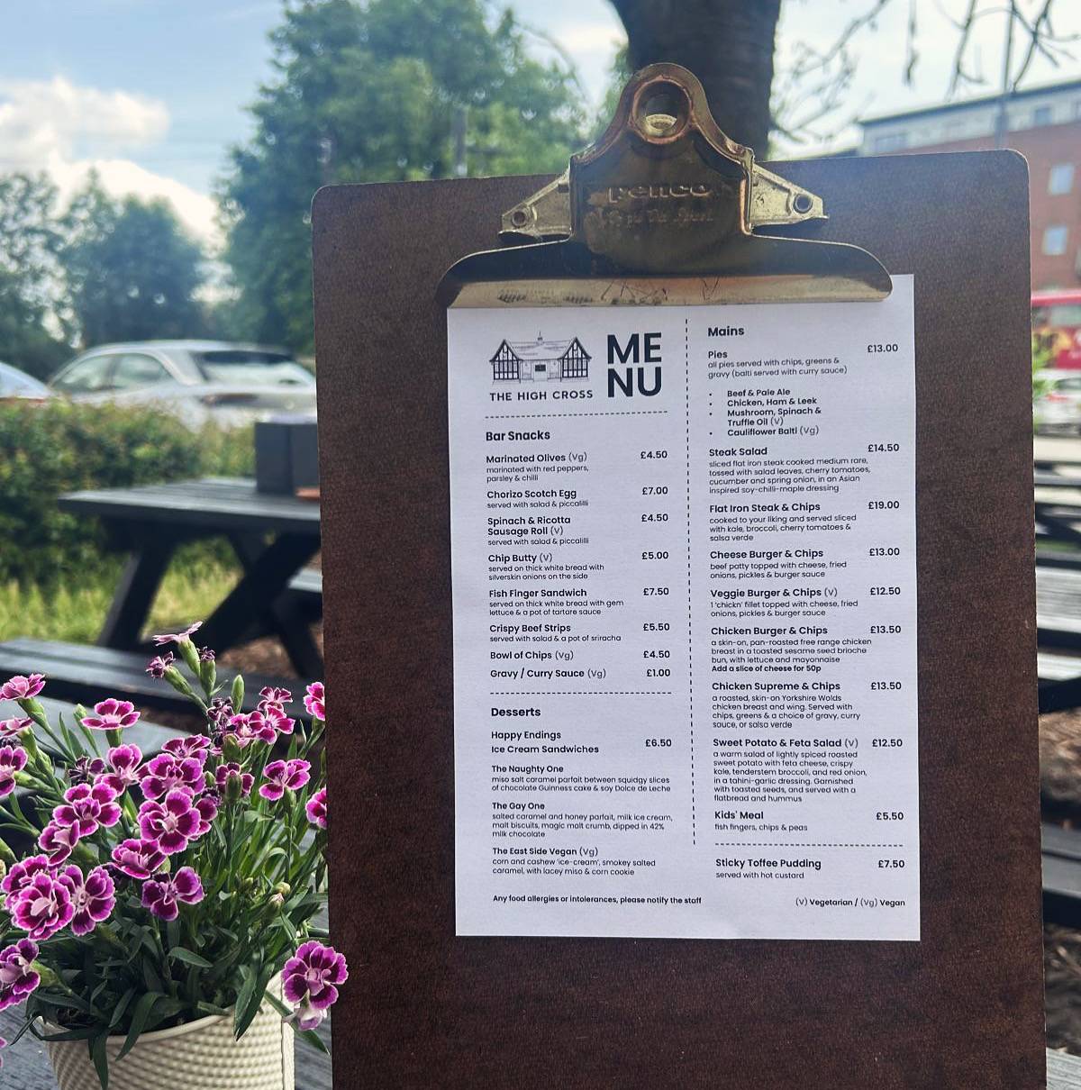 Menu at The High Cross Pub, Tottenham, London, 350 High Rd