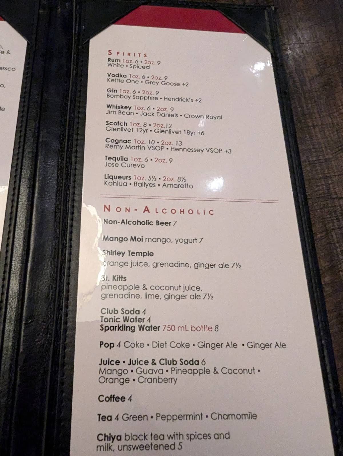 Menu at The Himalayan restaurant, Calgary