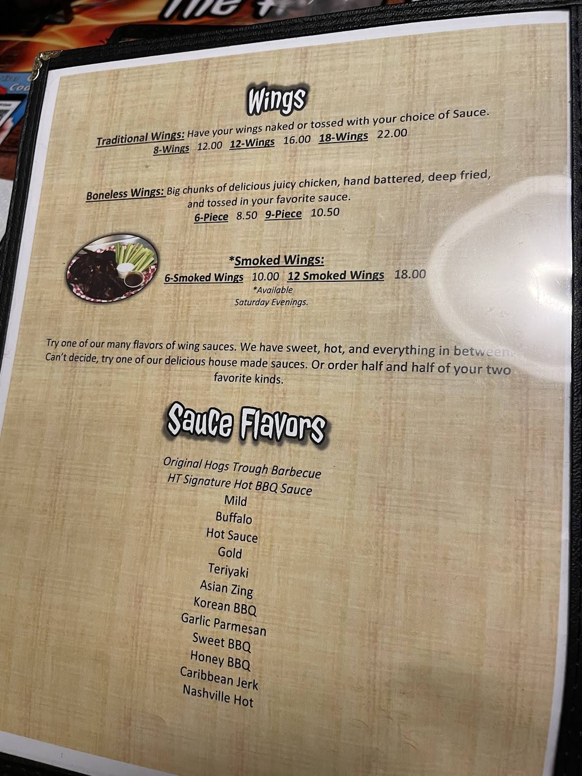 Menu at The Hog’s Trough BBQ, Grayson, KY-7