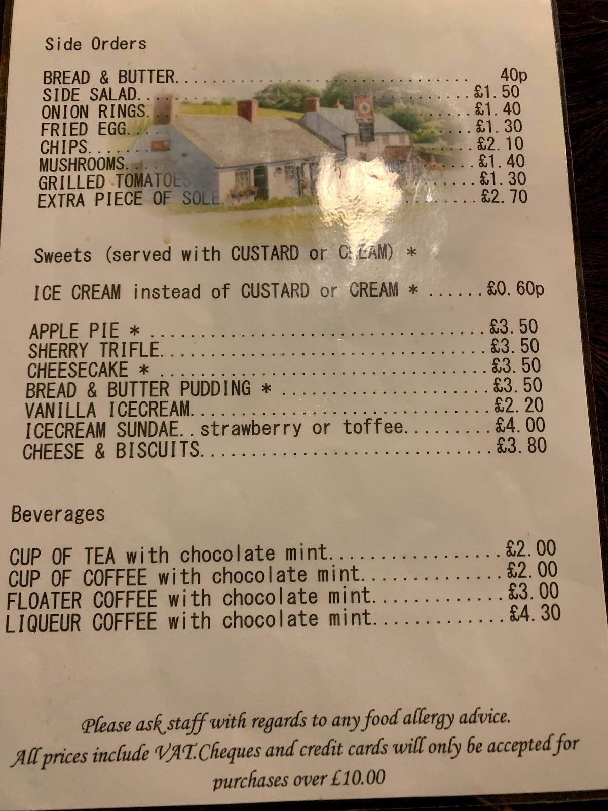 Menu at The Holly Bush Inn - Belbroughton pub & bar, Stourbridge