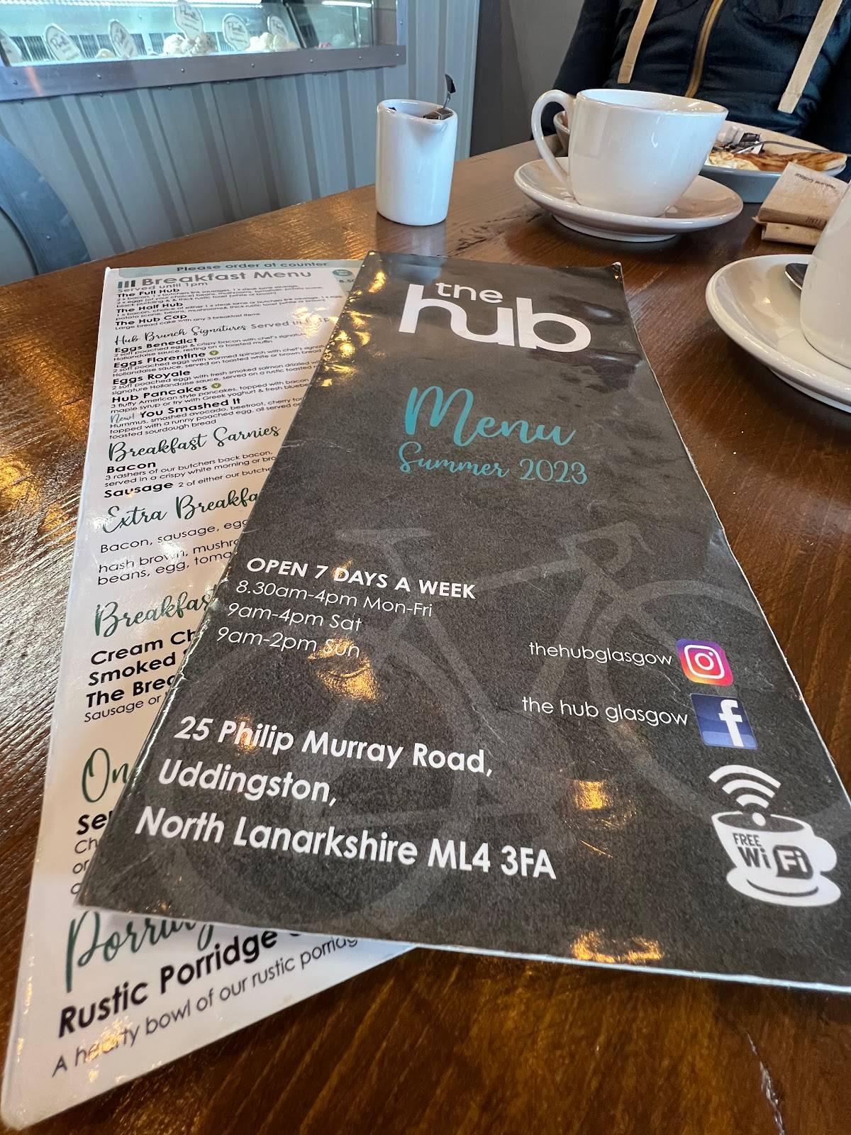 Menu at The Hub restaurant, Bellshill