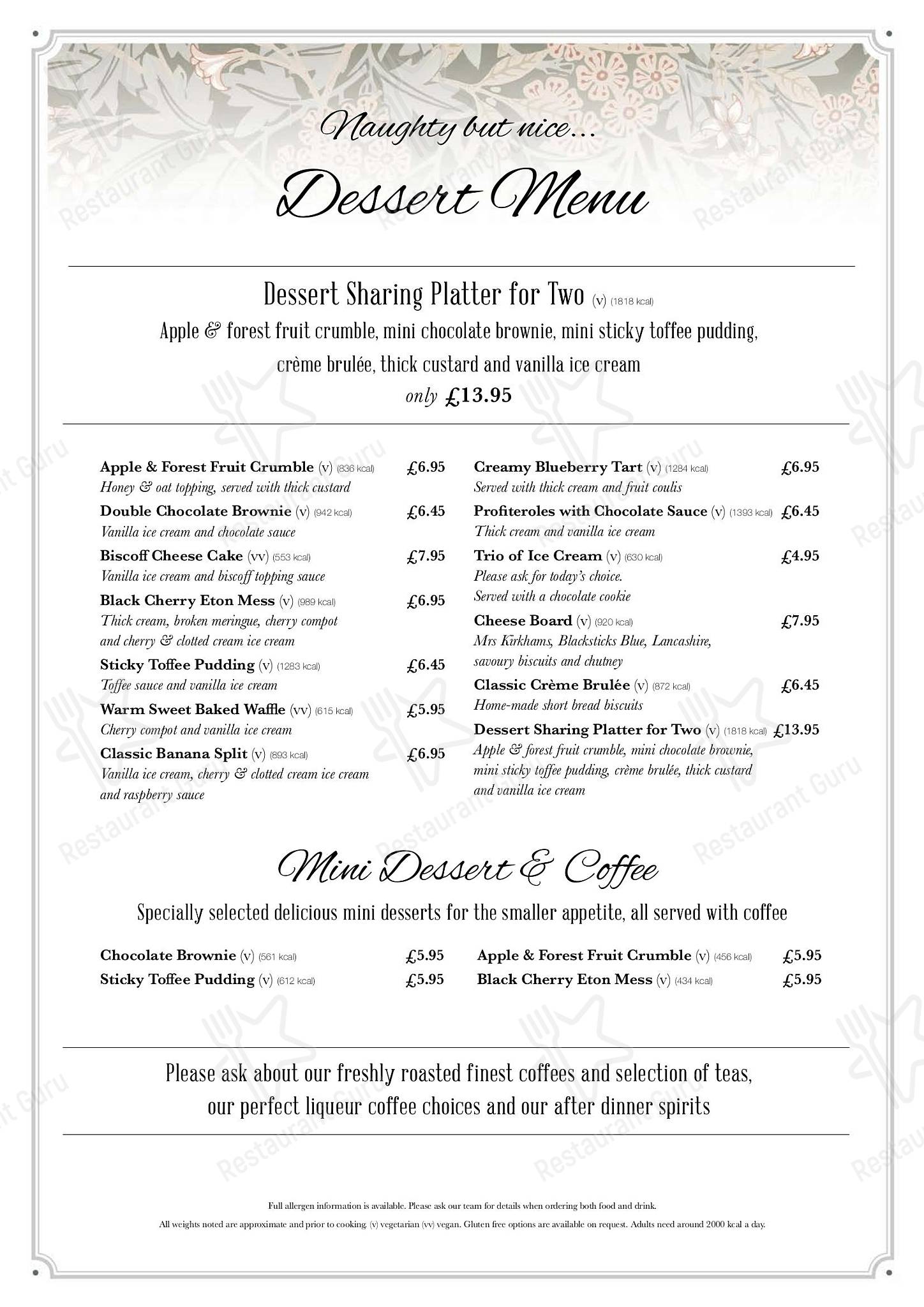 Menu at The John Millington pub & bar, Cheadle
