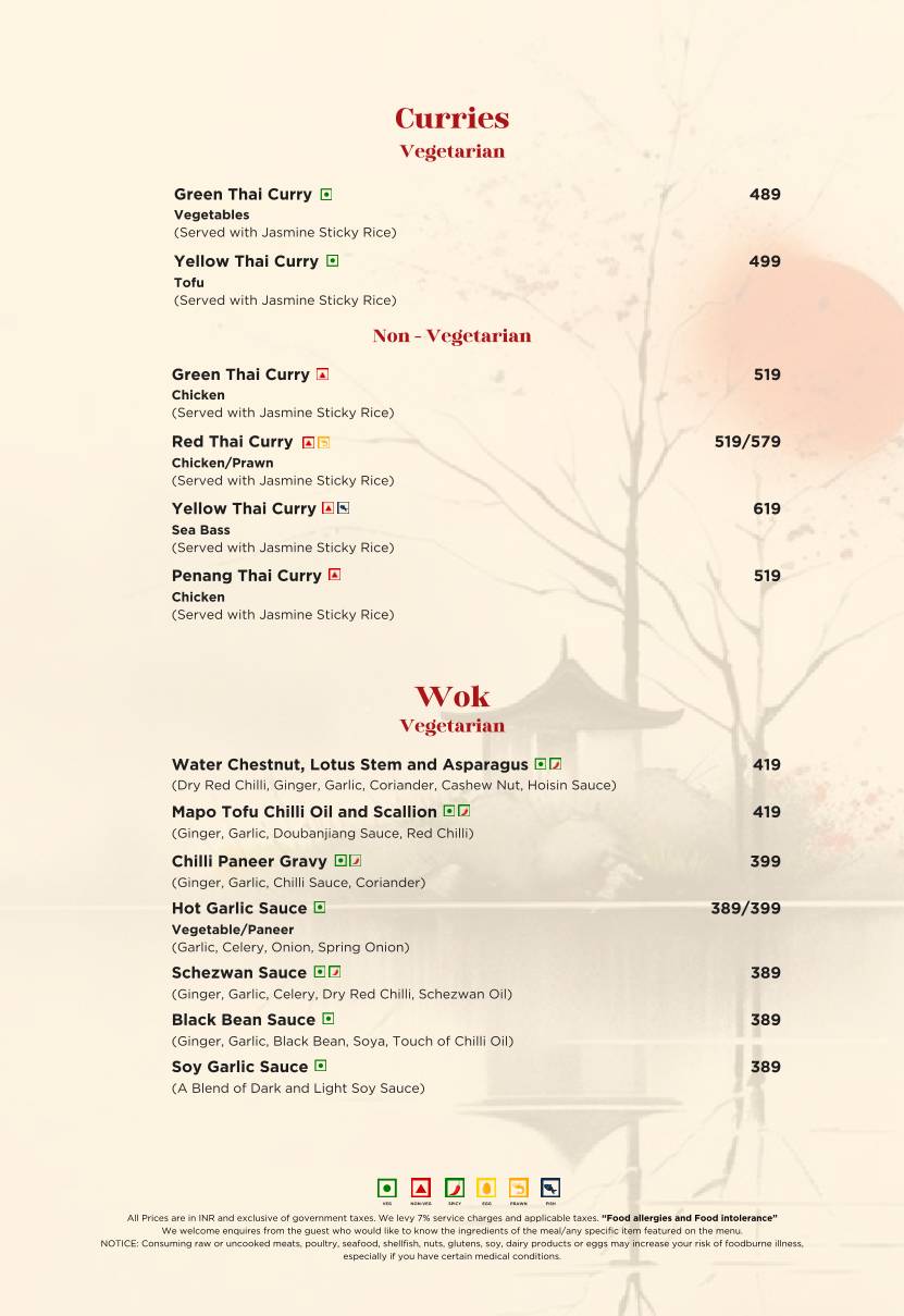 Menu at The Lama, Jaipur