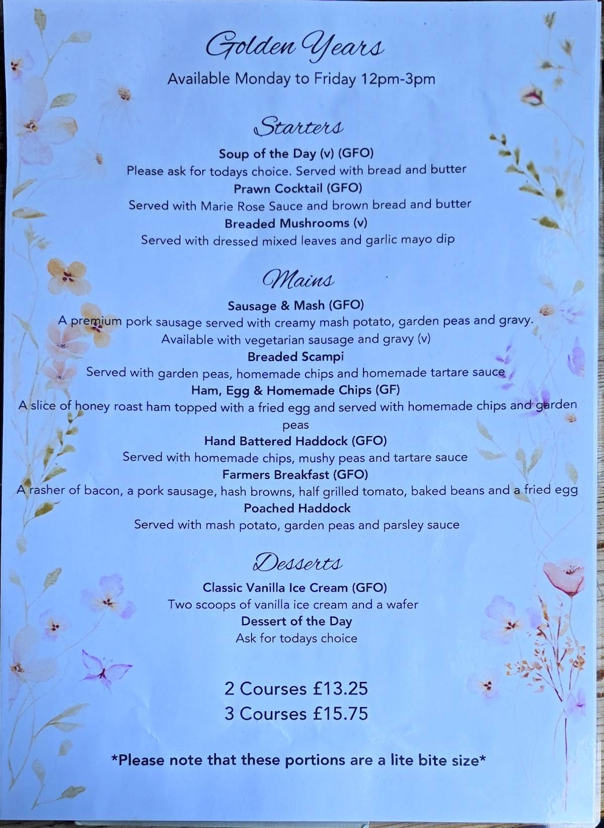 Menu at The Larch Farm pub & bar, Ravenshead