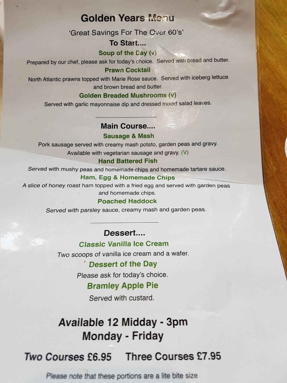 Menu at The Larch Farm pub & bar, Ravenshead