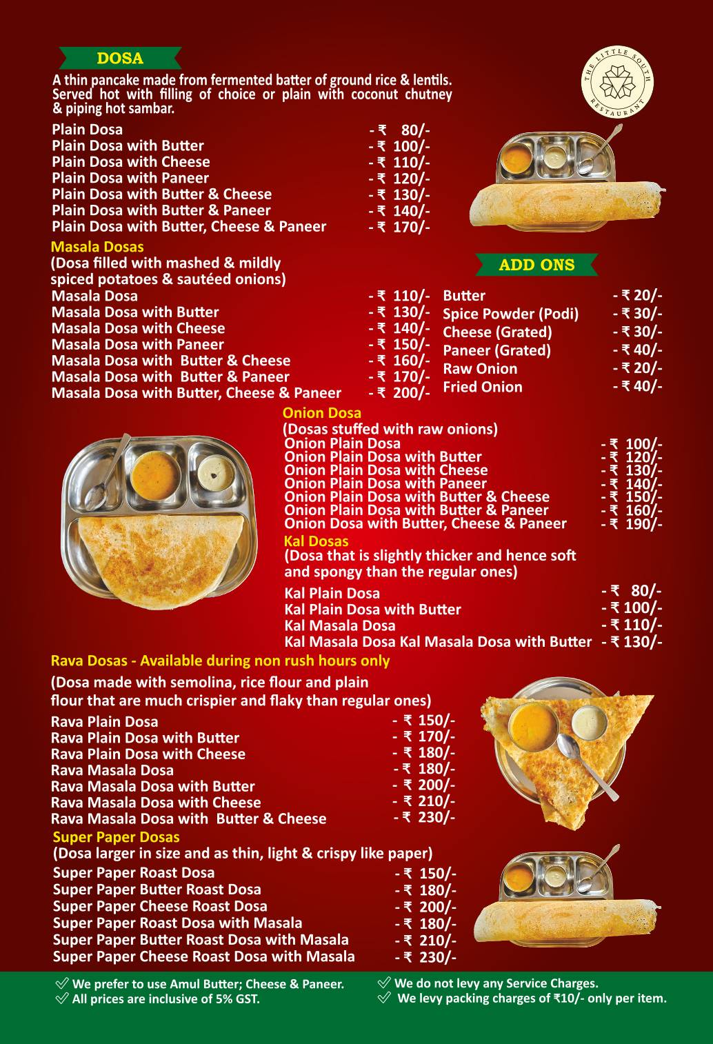 Menu at The Little South Restaurant, Jorhat, Kamar Bandha Rd