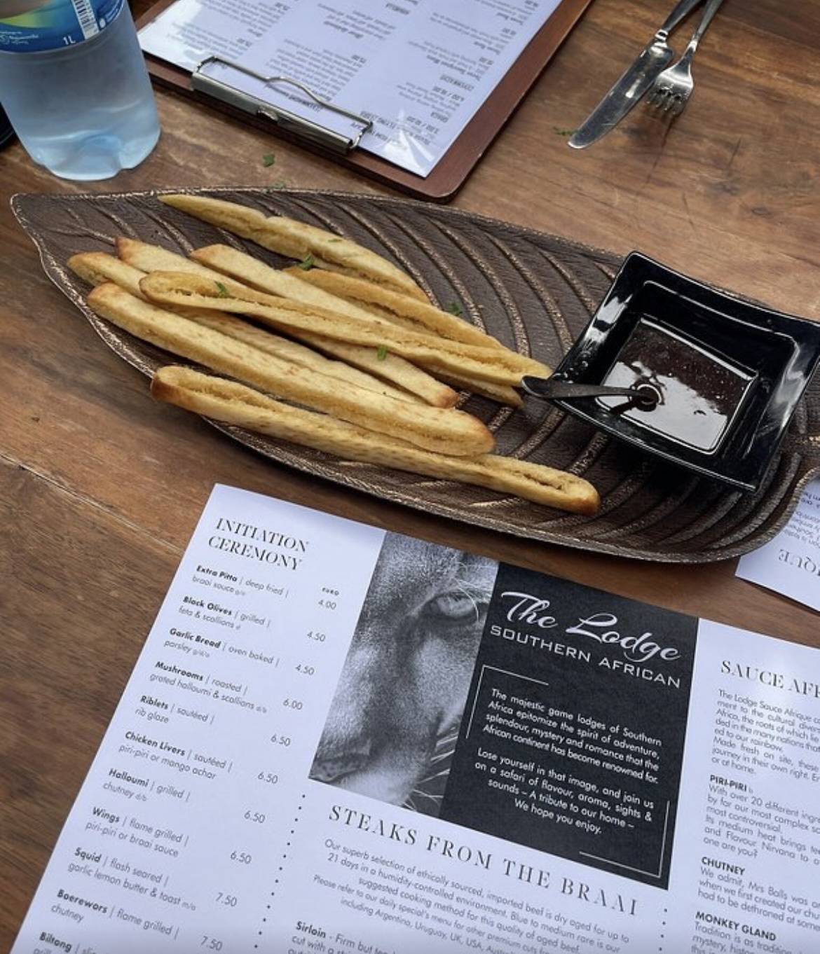 Menu at The Lodge, Paphos, Diagorou 1