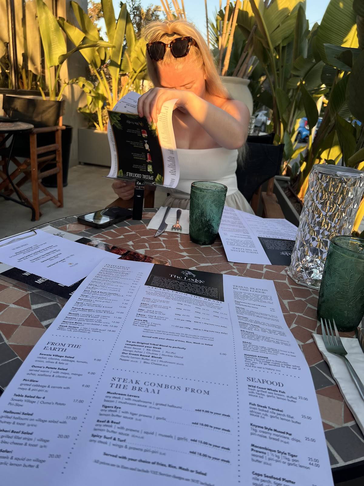 Menu at The Lodge, Paphos, Diagorou 1