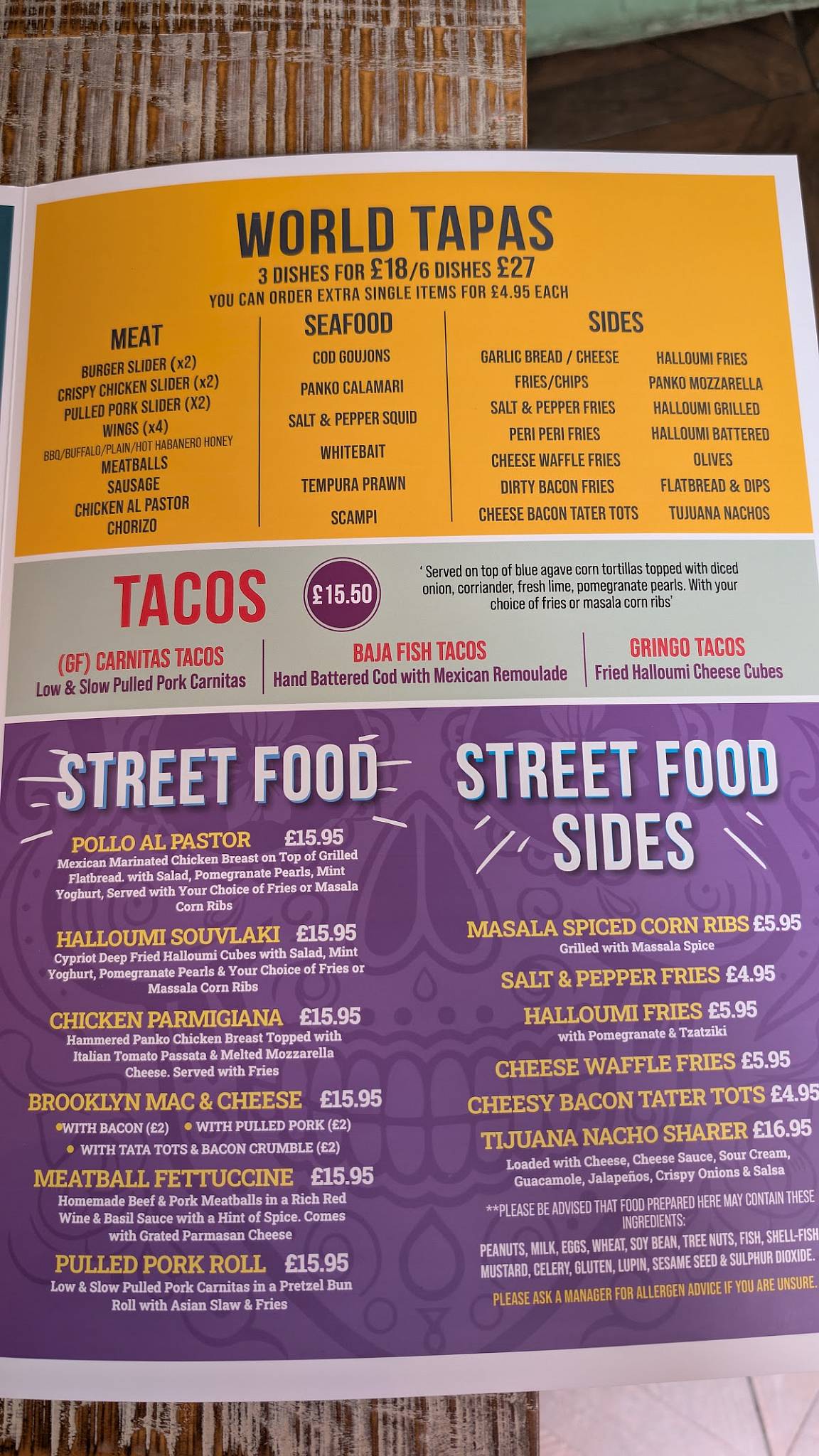 Menu at The London Inn pub & bar, Stamford