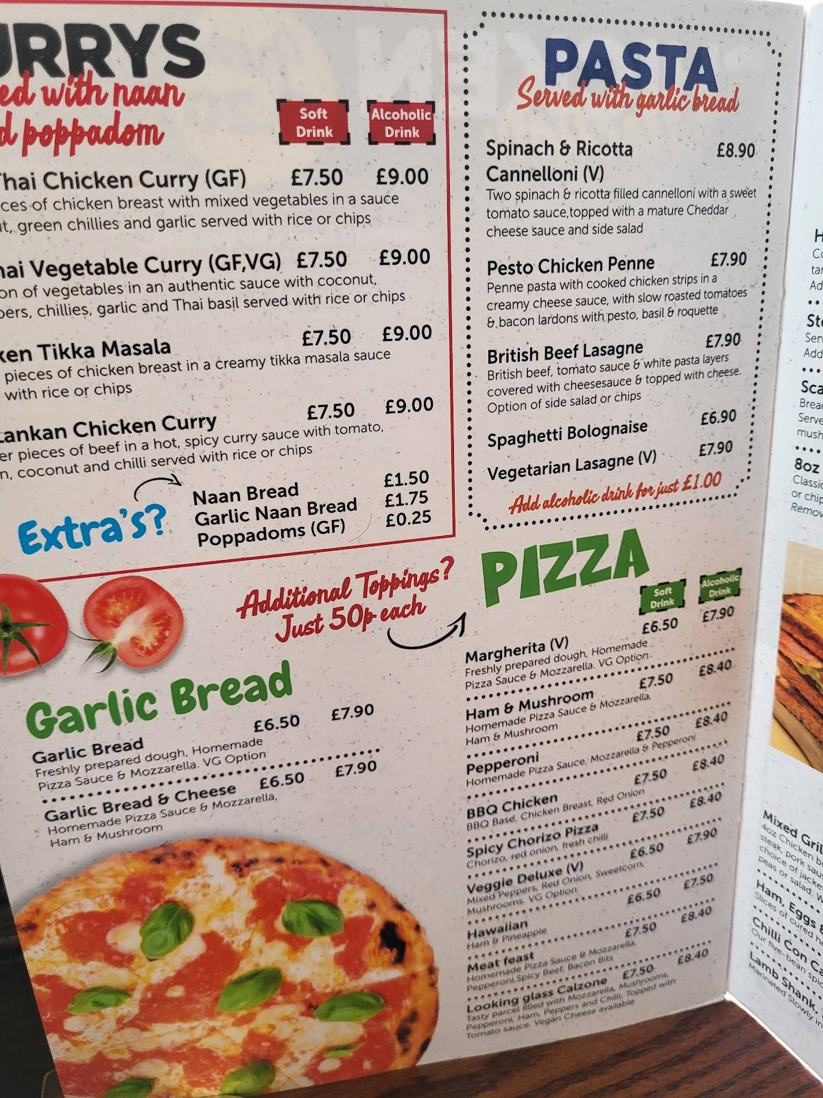 Menu at The Looking Glass pub & bar, Warrington