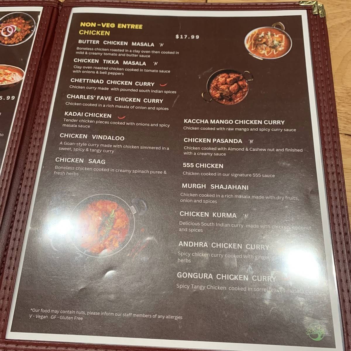 Menu at The Mango Tree Indian Cuisine restaurant, Montgomery