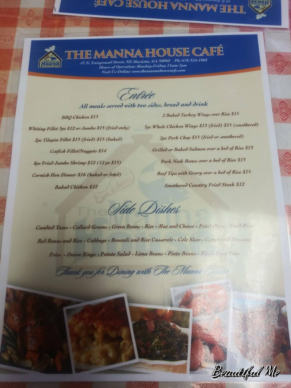 Menu at The Manna House Cafe, Marietta, 234 Windy Hill Rd