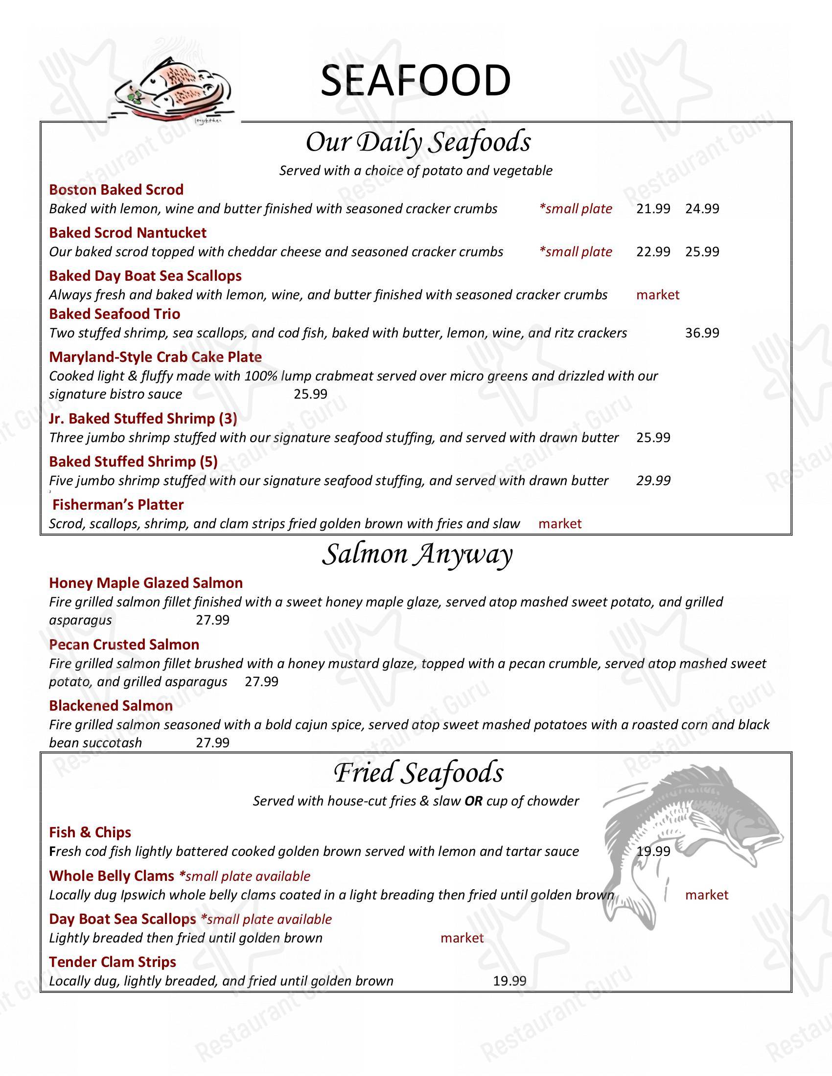 Menu at The Meadow Brook Restaurant & Functions, Hanson