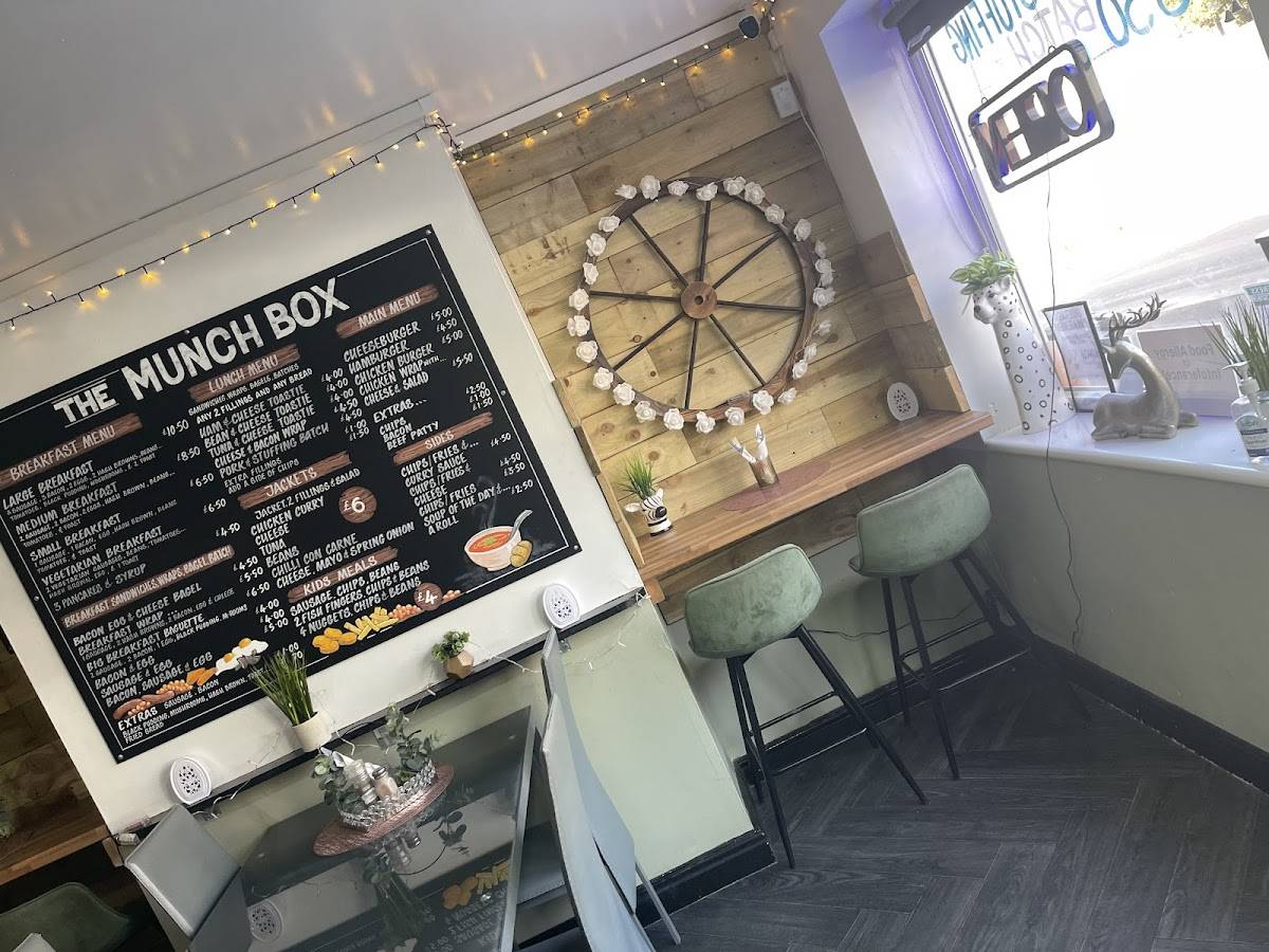 Menu at The Munchbox cafe, Nuneaton