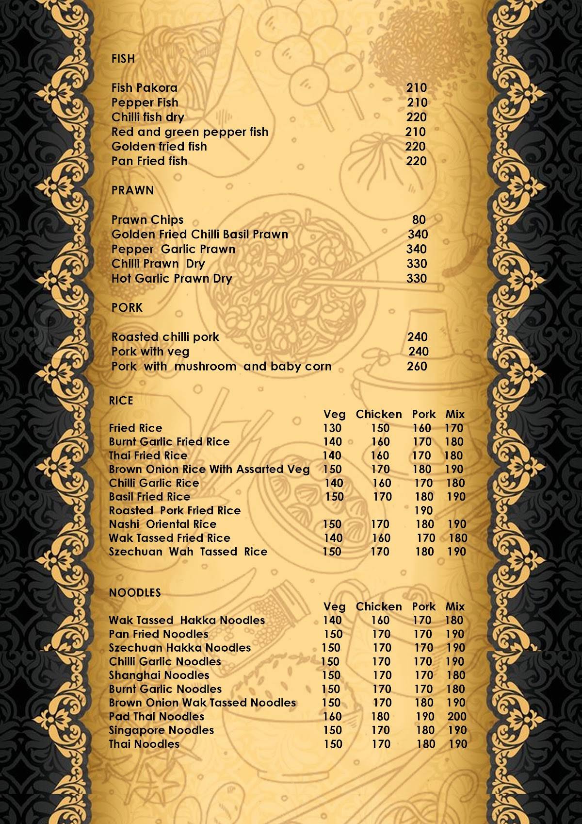 Menu at The Noodle Doodle, Kolkata