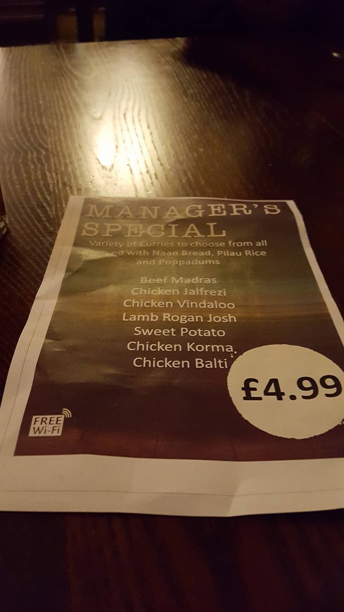 Menu at The North Western - JD Wetherspoon pub & bar, Liverpool
