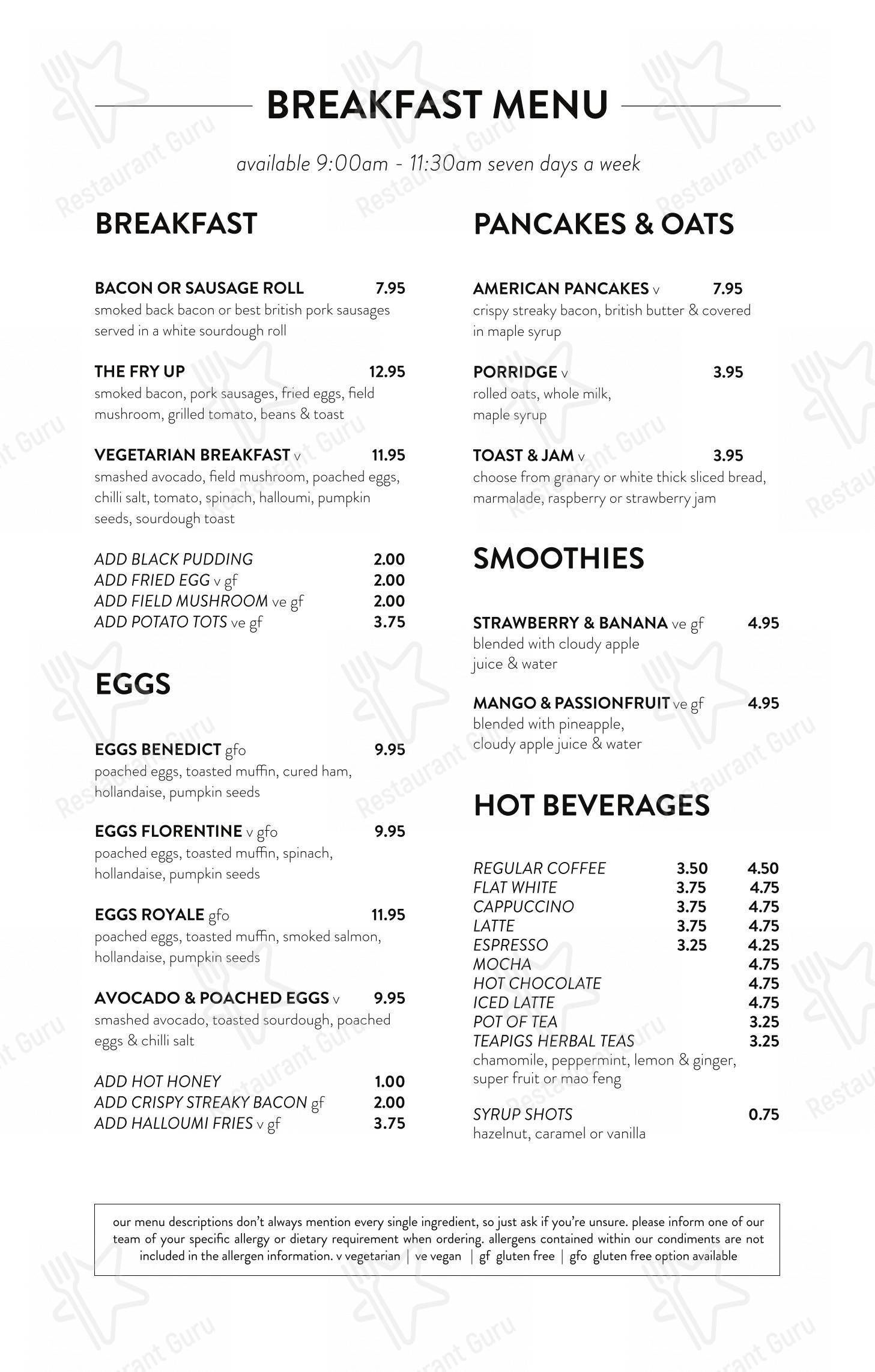 Menu at The Nuthall pub & bar, Nottingham, Nottingham Rd