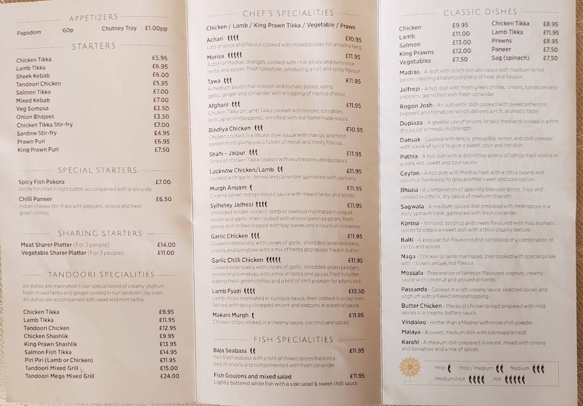 Menu at The Oak Inn pub & bar, Guilsfield