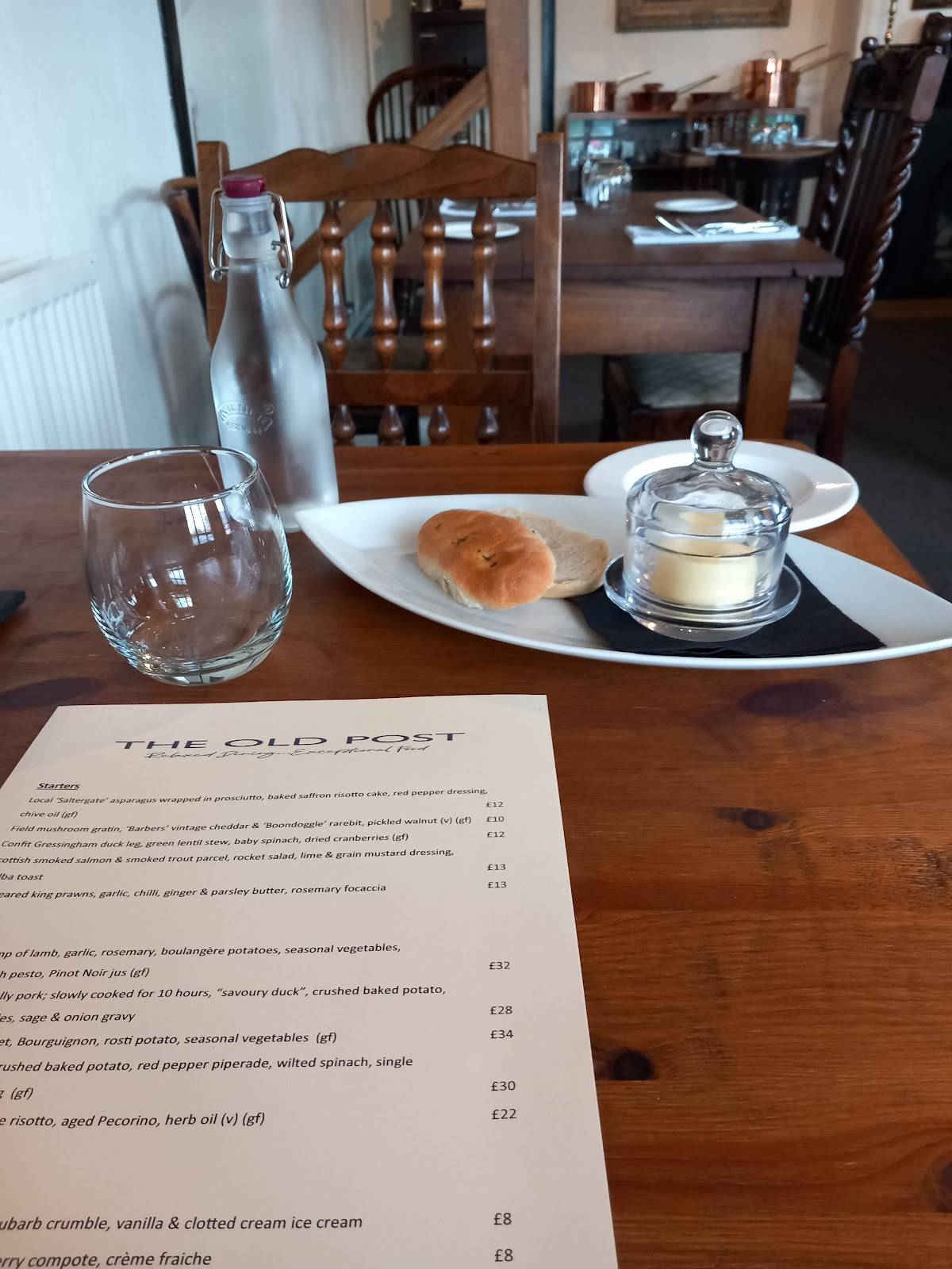 Menu at The Old Post restaurant, Chesterfield