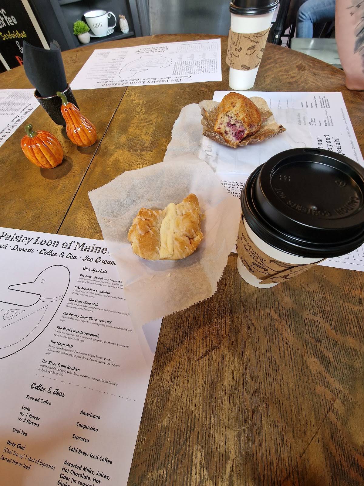 Menu at The Paisley Loon cafe, Cherryfield