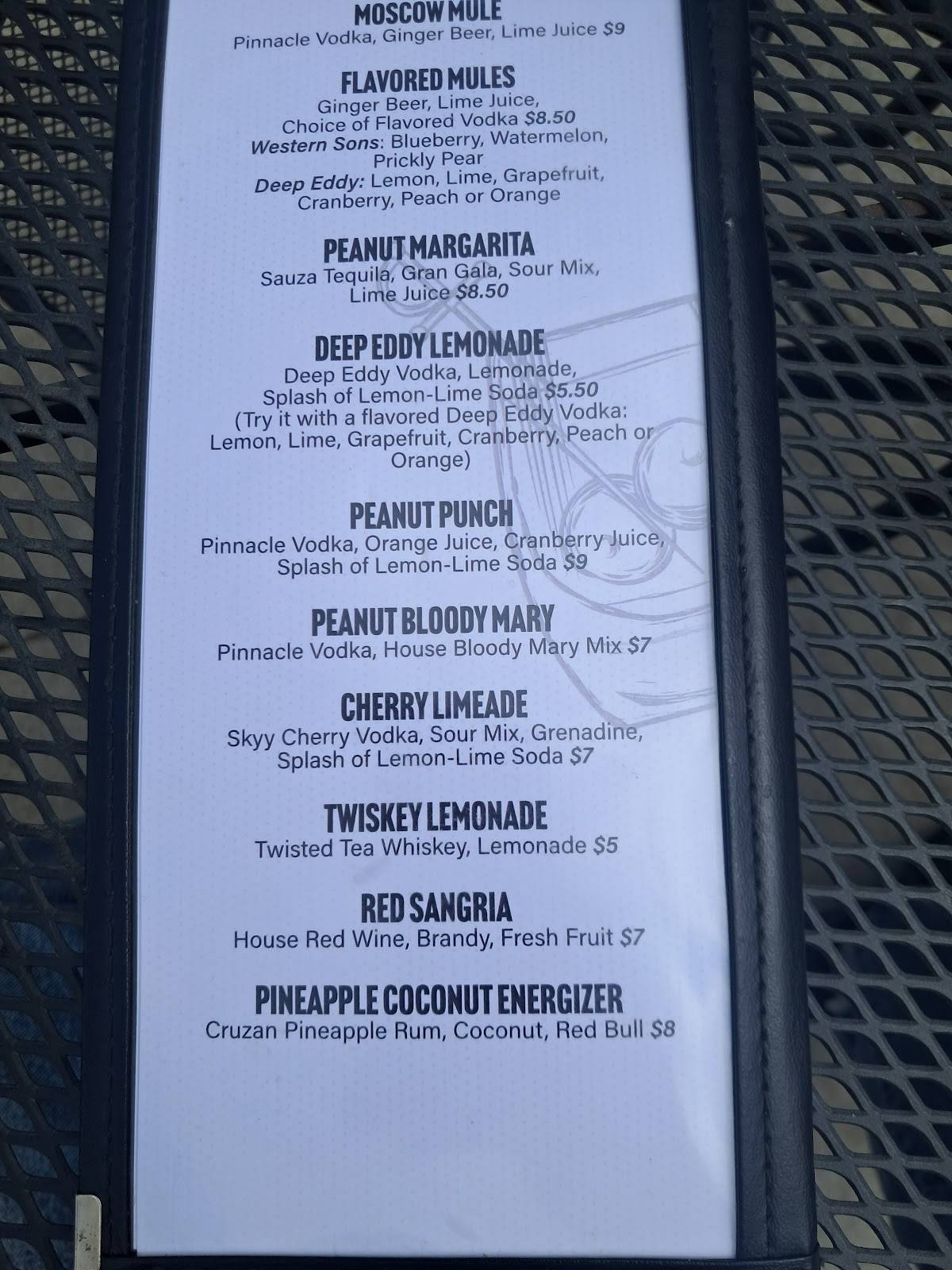 Menu at The Peanut restaurant, Olathe, S Mur-Len Rd